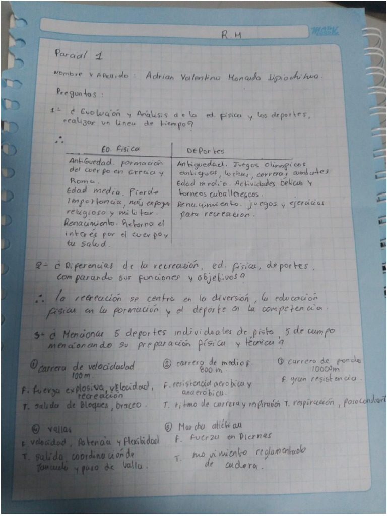Exmen Parcial 1 Fundamentos de La Ciencia Del Rendimiento Humano | PDF