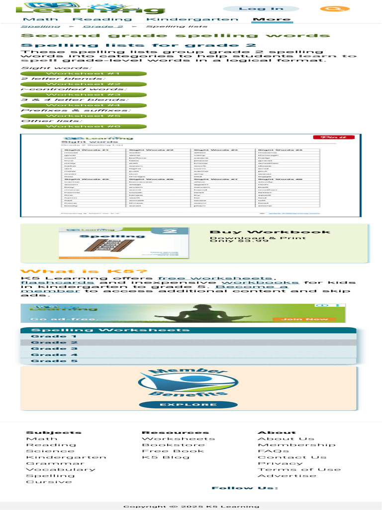 Grade 2 Spelling Word Lists | PDF