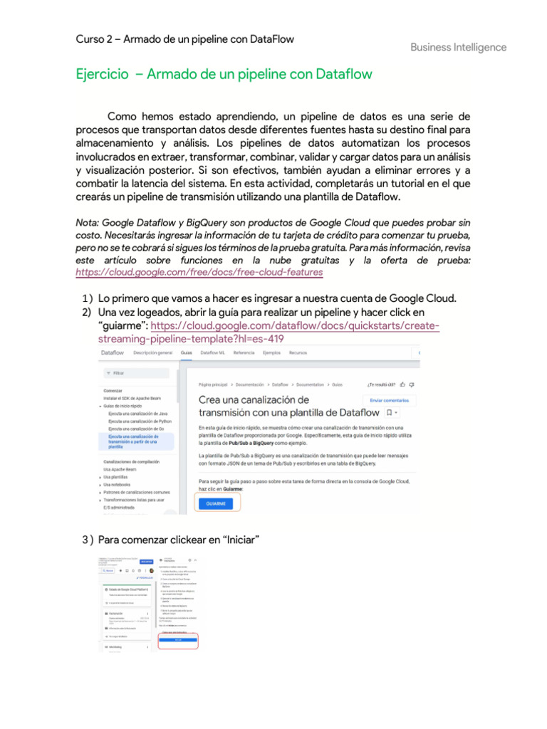 Ejercicio Clase 8 Dataflow | PDF | Computación en la nube | Tecnologías ...