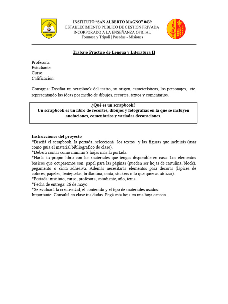 4 - Humanidades Trabajo Pr-Ctico de Lengua y Literatura II | PDF