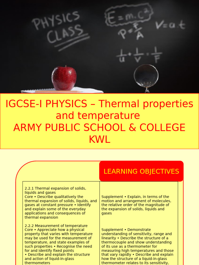 Physics 2.3 - Thermal Properties and Temperature - 1 | PDF ...