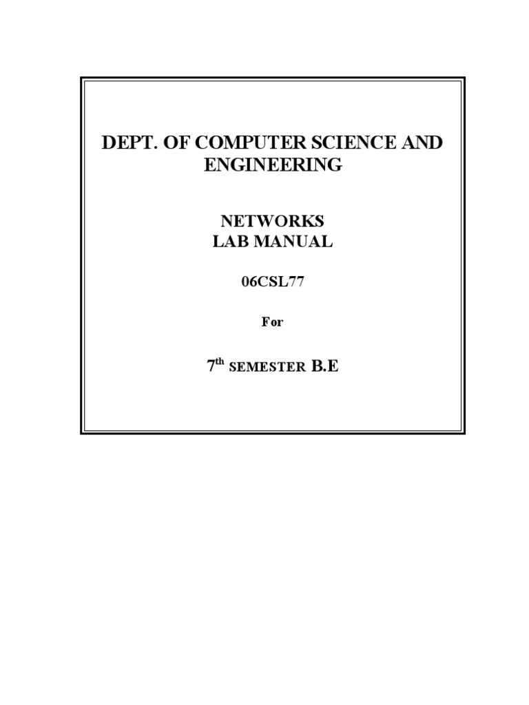 Dept Of Computer Science And Engineering Networks Lab Manual Pdf Cryptography Routing