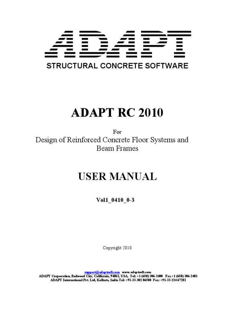 Adapt-Rc 2010 User Manual | PDF | Beam (Structure) | Bending