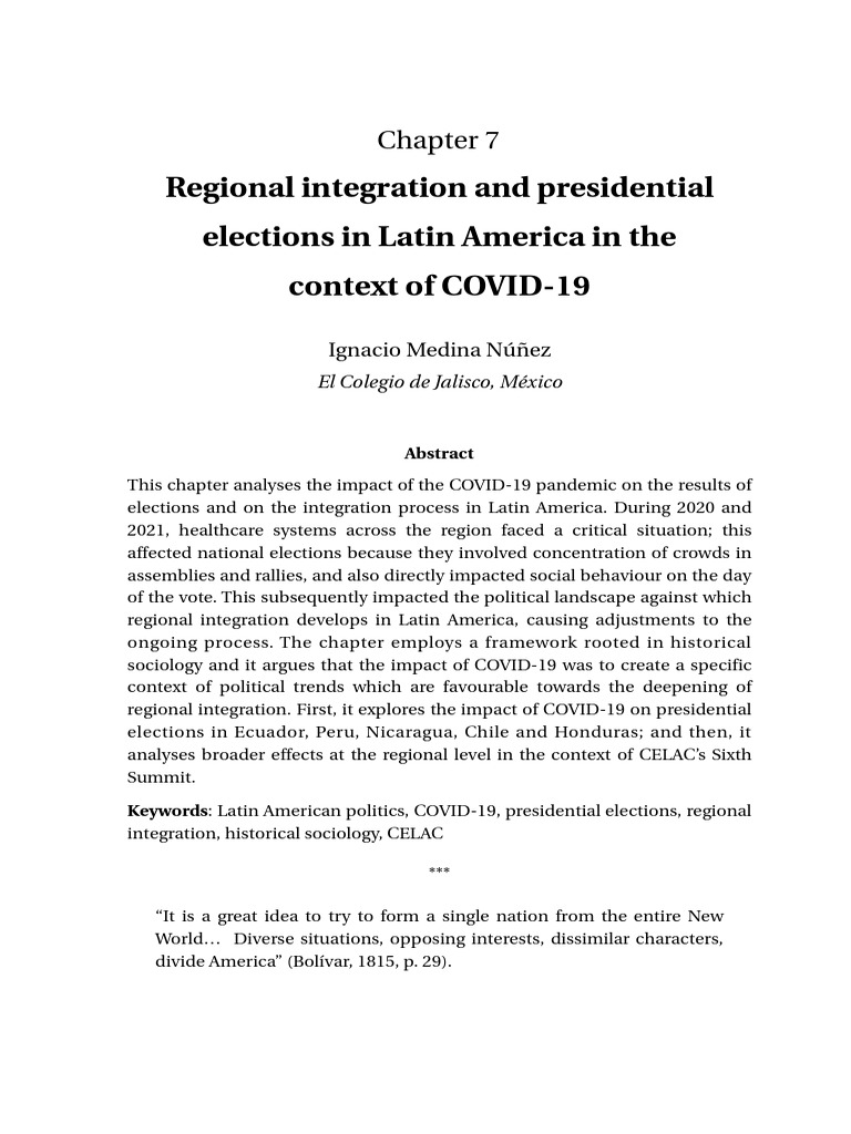 Regional Integration and Presidential Elections in Latin America | PDF ...