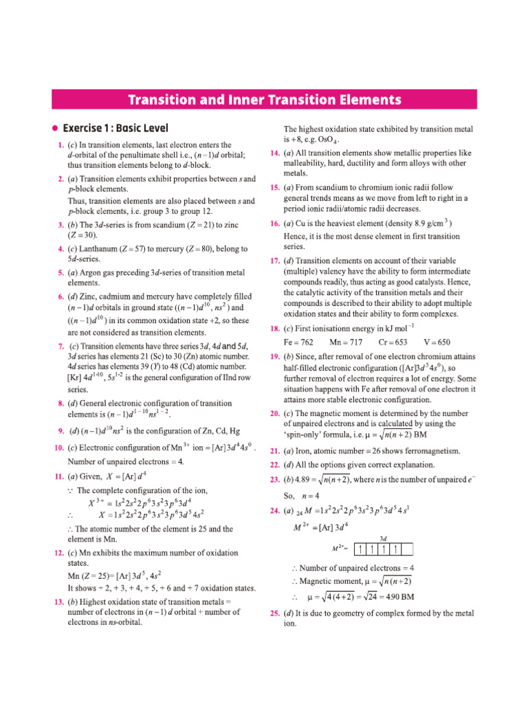 MHT CET Chemistry Chap 18 Ex 1 | PDF
