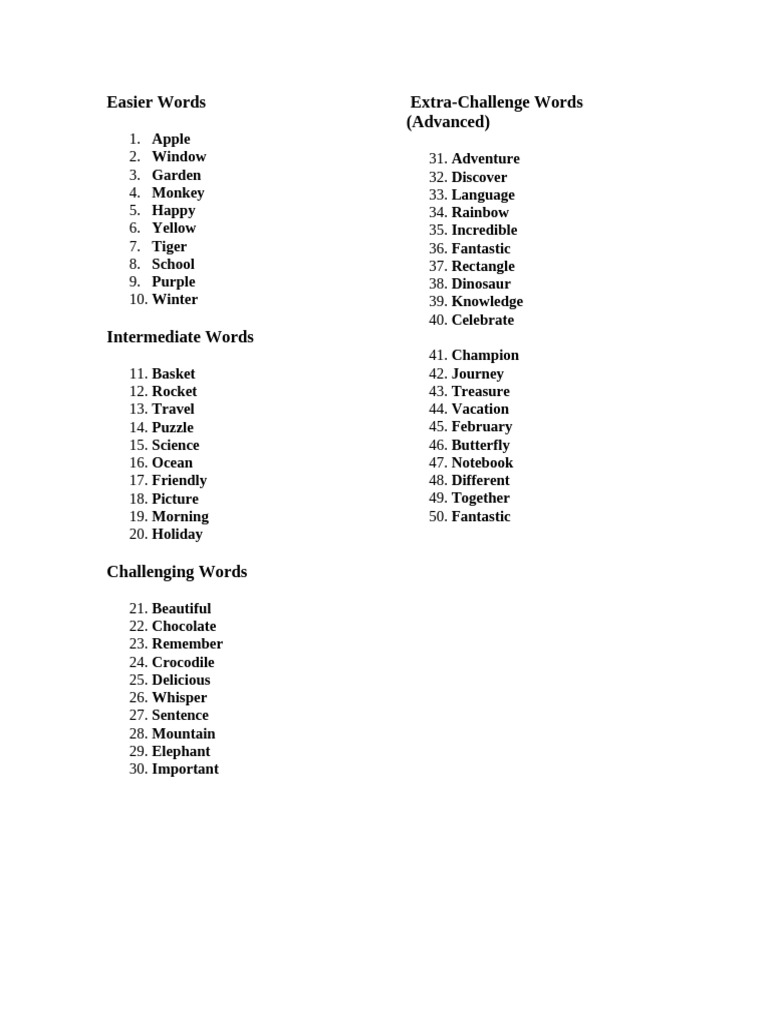 Easier Words | PDF