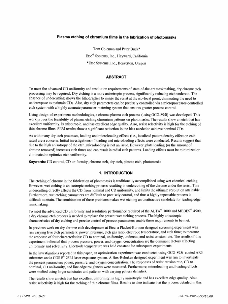 Coleman 1995 | PDF | Applied And Interdisciplinary Physics | Industrial Processes