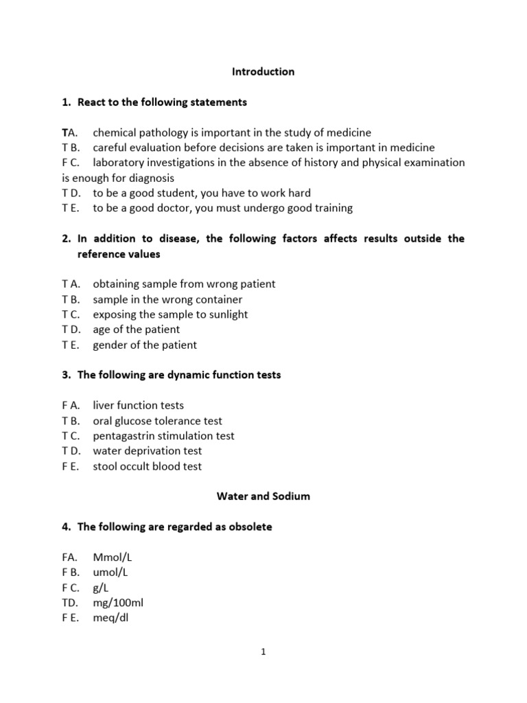 Sample First Professional Mcqs 3 Chempath | PDF | Lipoprotein | Medical ...