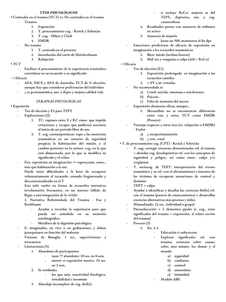 Opciones de Tratamientos para El TEPT | PDF | Desensibilización y ...
