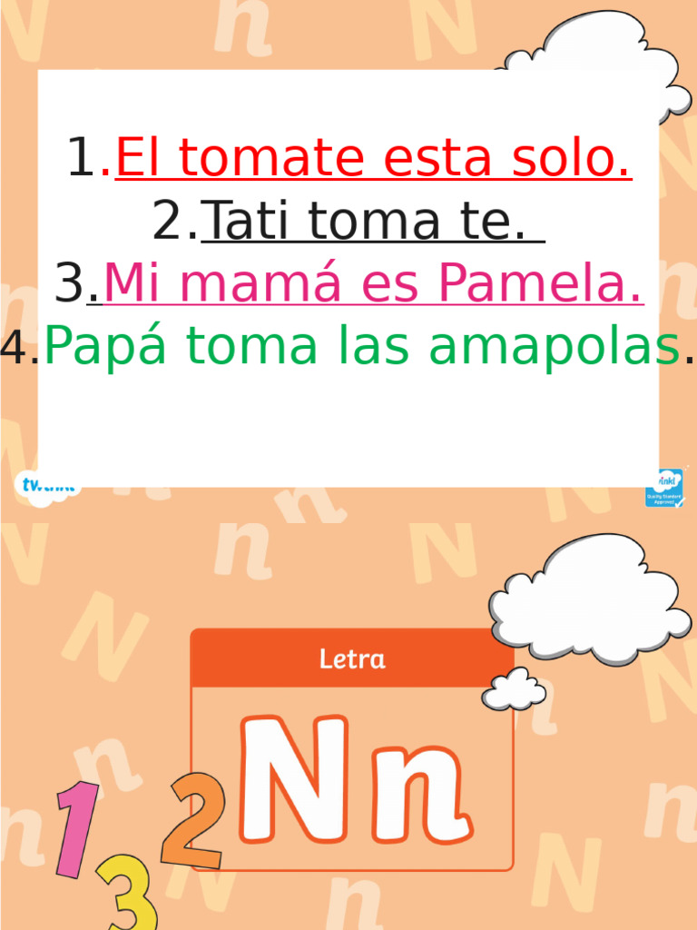 Actividades de Aprendizaje: Letra N | PDF