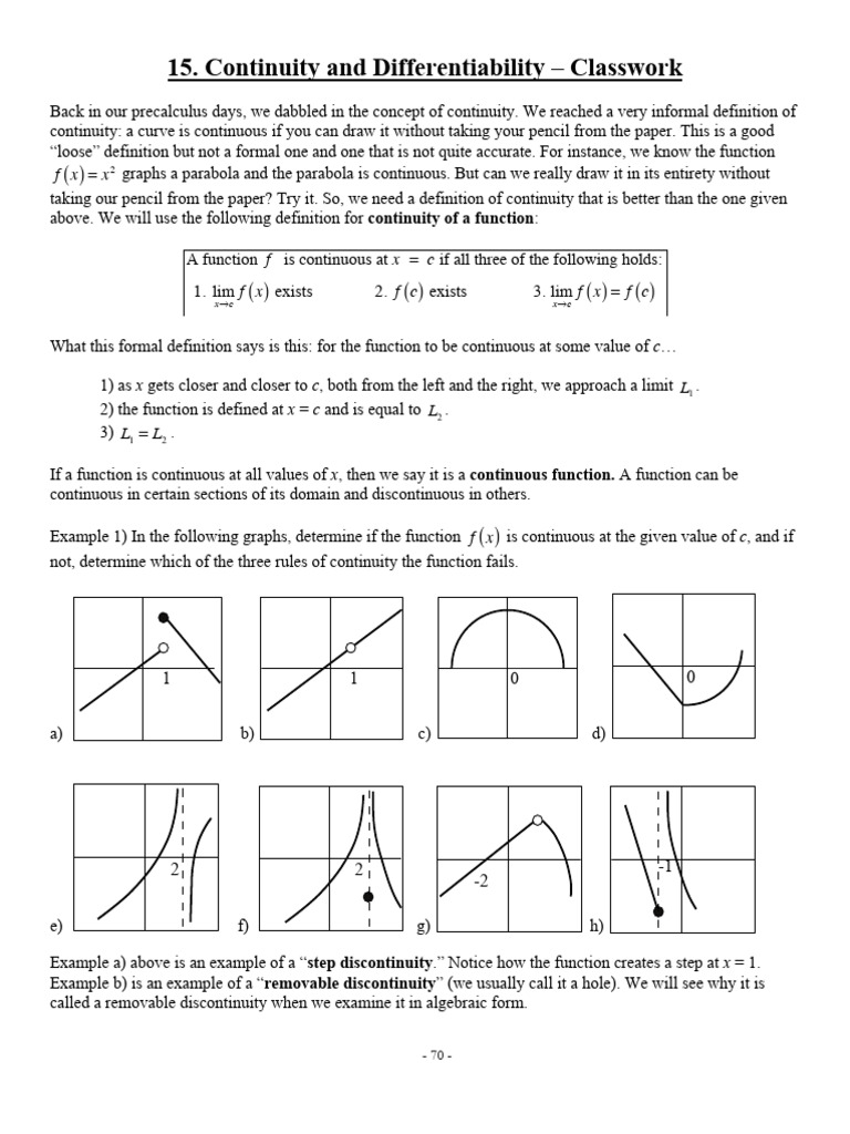 CW Continuity and Differentiability | PDF | Function (Mathematics ...