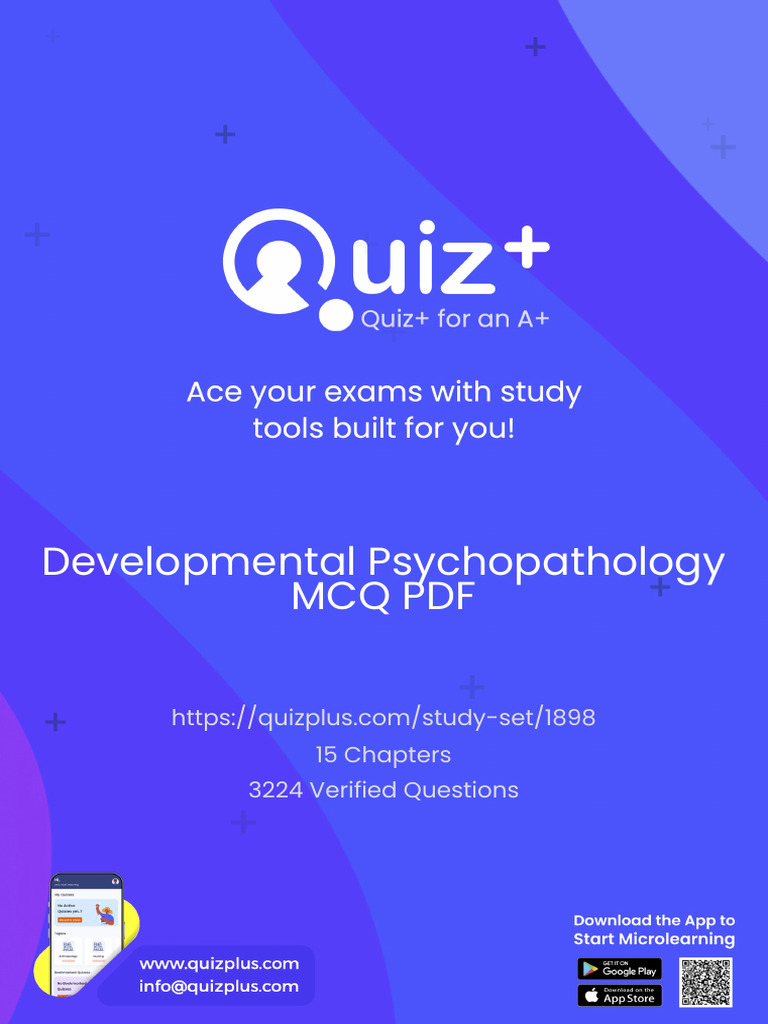 Developmental Psychopathology MCQ Guide | PDF | Developmental ...