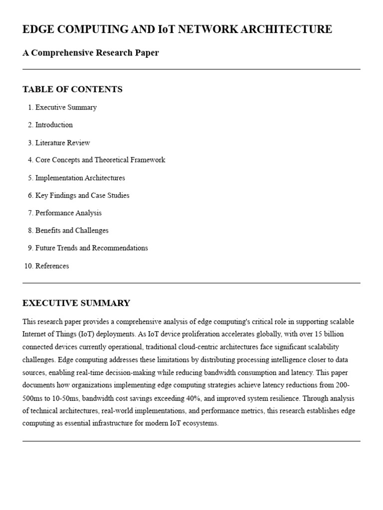 Research 2 - Edge Computing and IoT Network Architecture | PDF ...