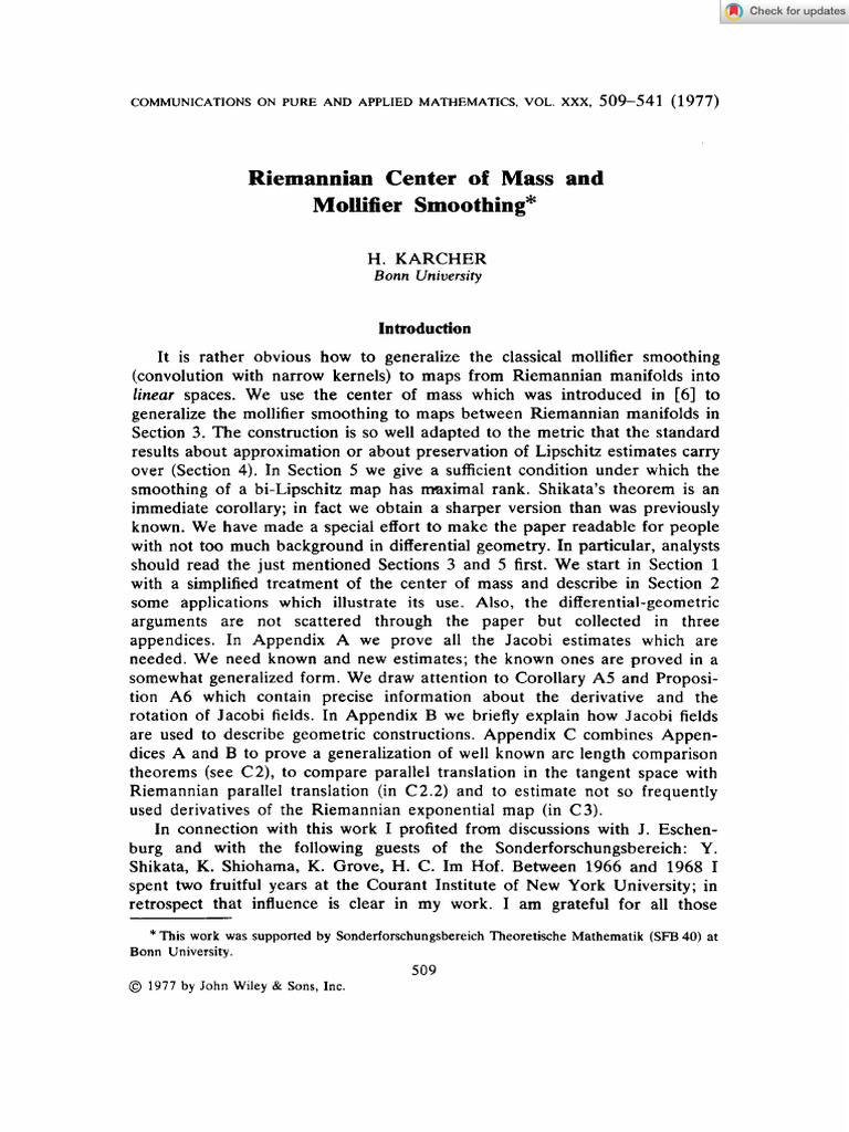 Riemannian Center of Mass Smoothing | PDF | Manifold | Differential ...