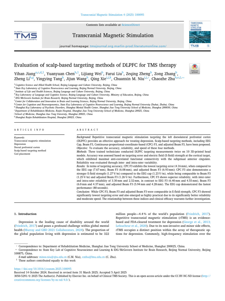 2025-Evaluation of Scalp-Based Targeting Methods of DLPFC For TMS ...
