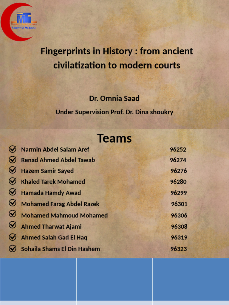 Fingerprints in History From Ancient Civilatization To Modern Courts ...