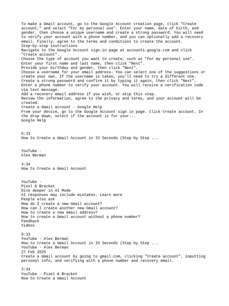 Step-by-Step Guide to Create Gmail Account | PDF | Gmail | Cyberspace