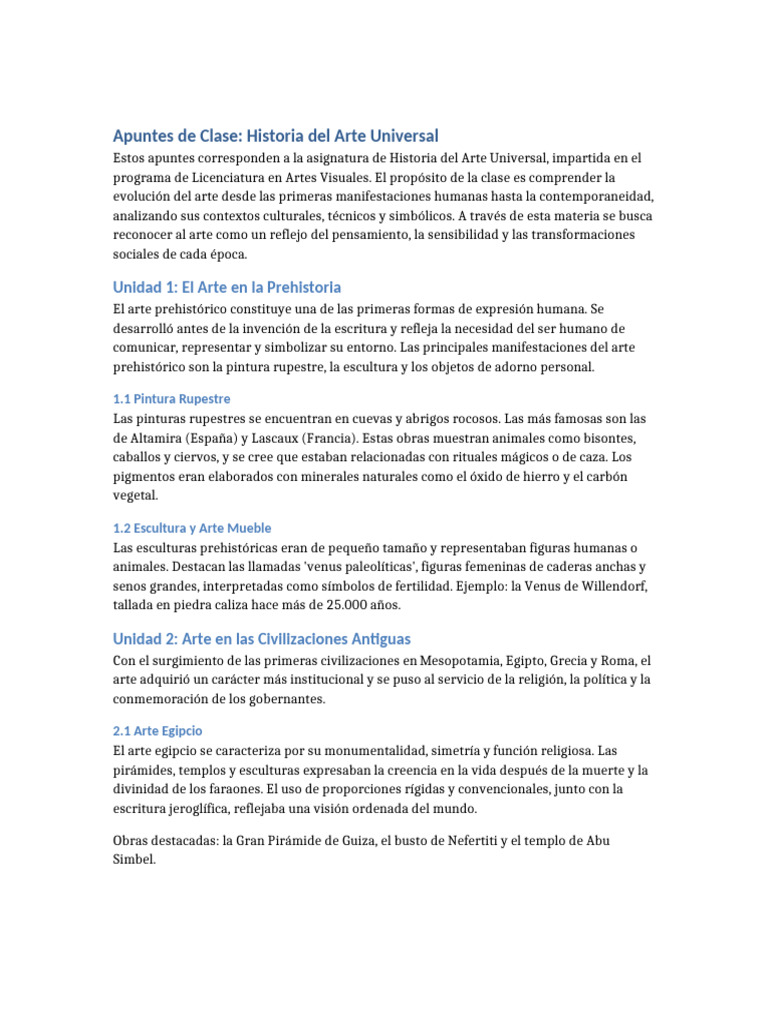 Historia del Arte Universal: Evolución y Estilos | PDF | Arte roquero ...
