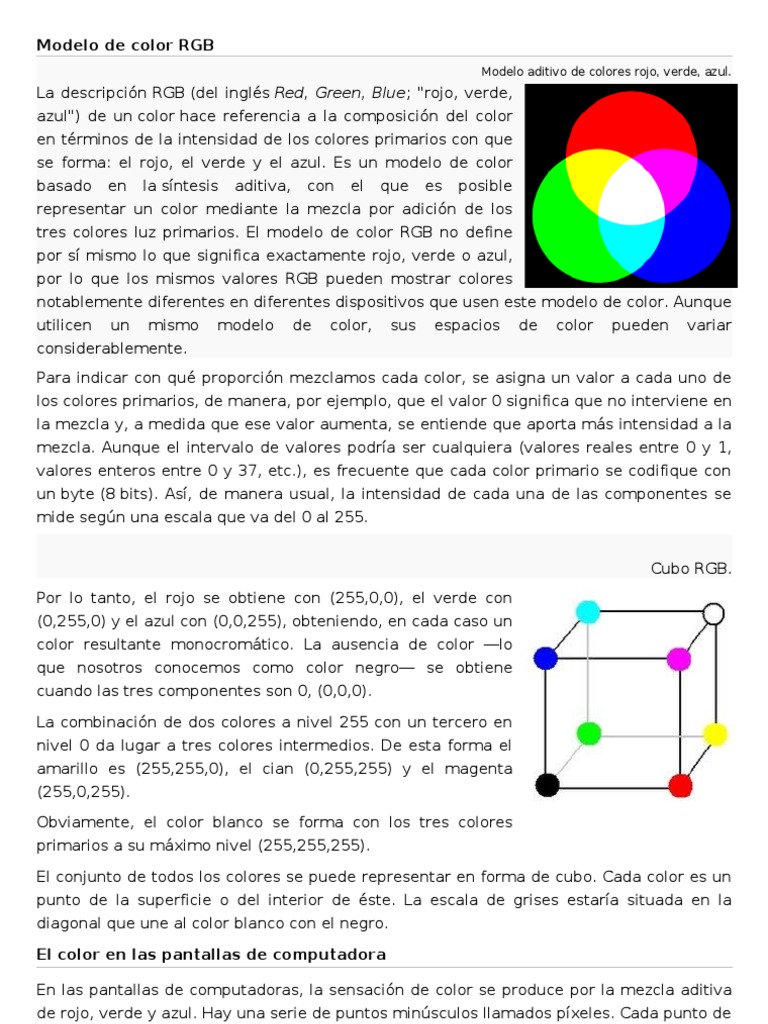 Modelo de Color RGB | PDF | Modelo de color Rgb | Visión