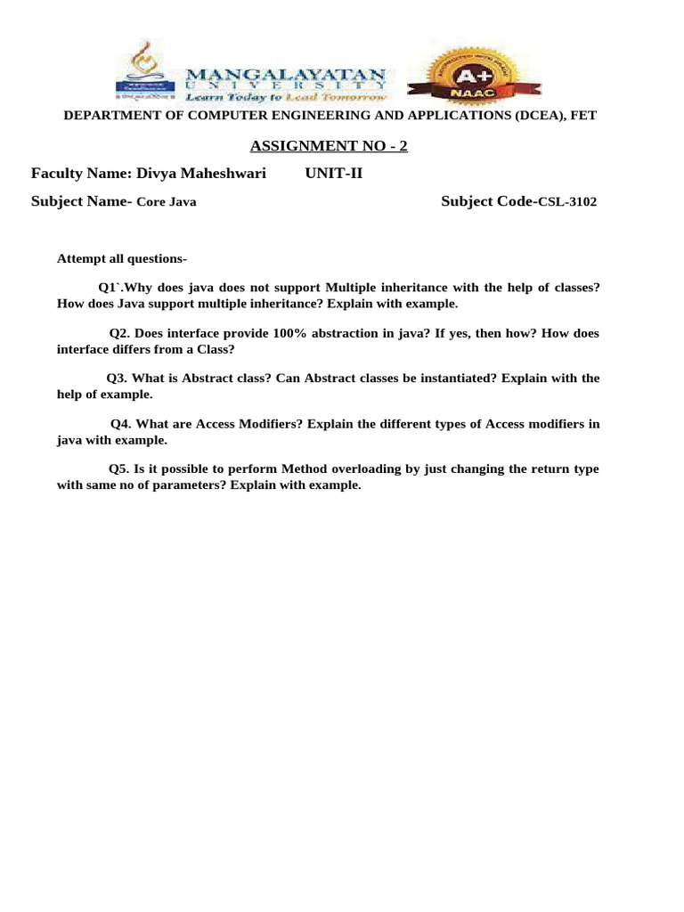 Assignment No - 2 - CSL-3102 | PDF