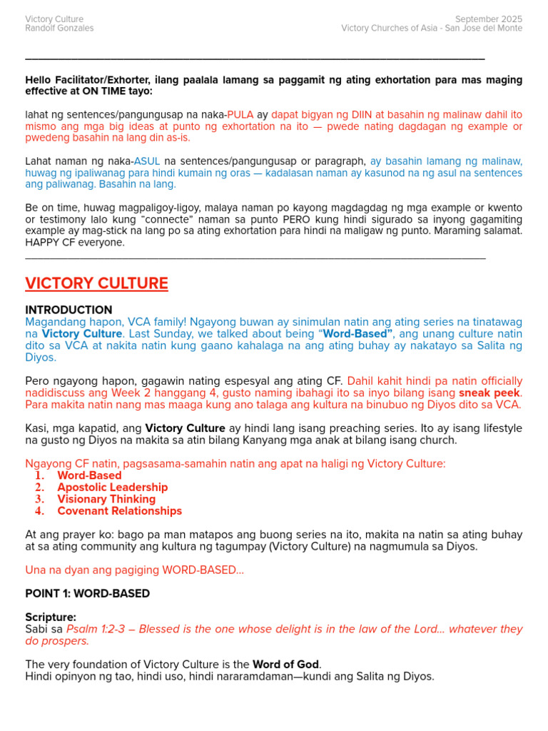 CF September 2025 Exhortation (PRINT) | PDF