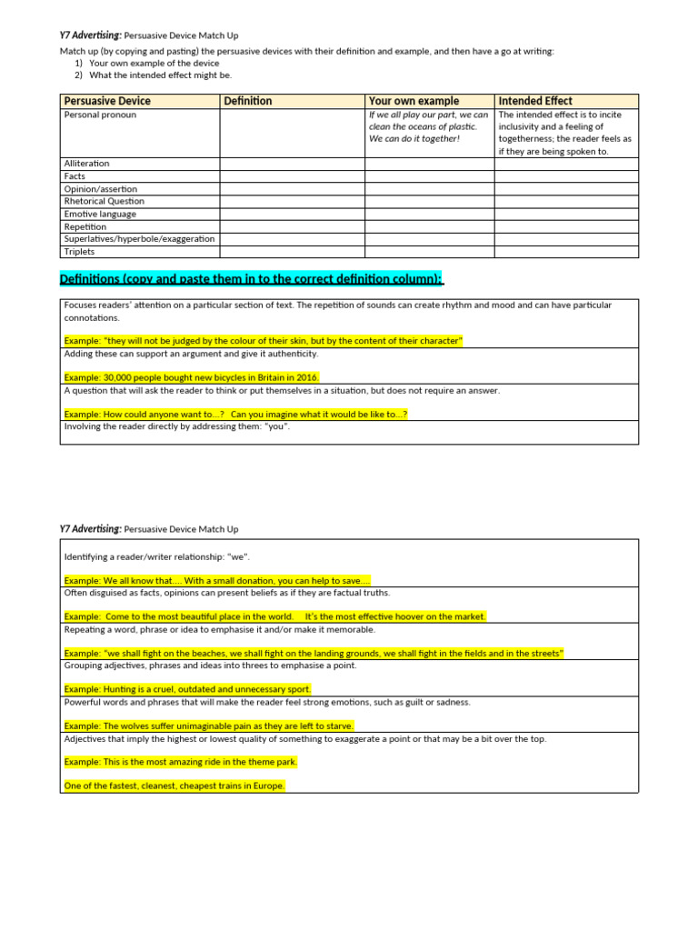02.1 Persuasive Device Match Up | PDF | Linguistics