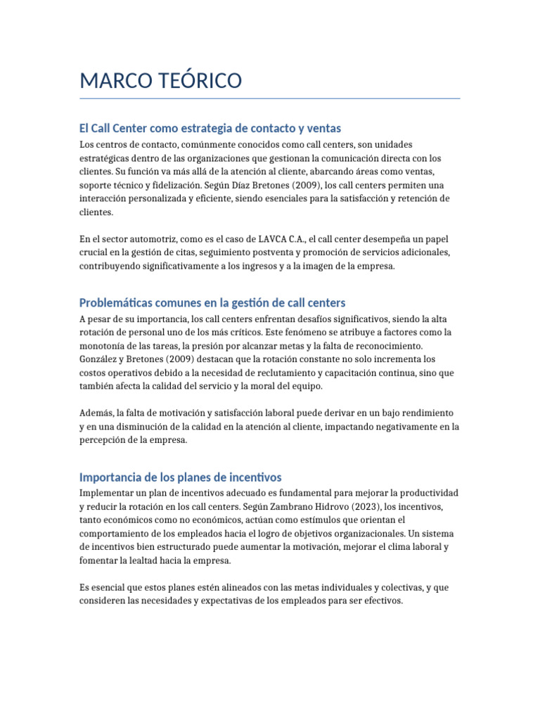 Marco Teorico Plan Incentivos LAVCA | PDF | Motivación | Motivacional