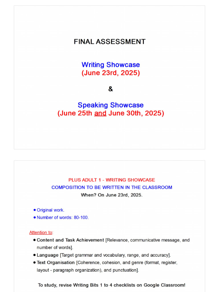 PA1 - Writing & Speaking Showcase | PDF