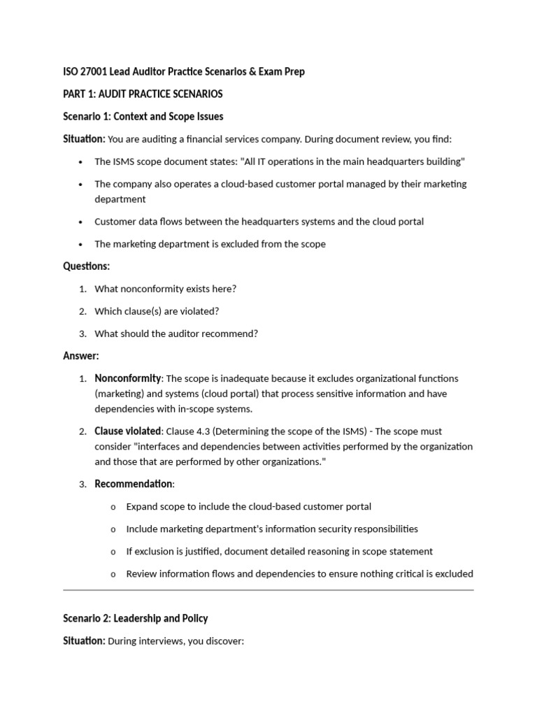 ISO 27001 Lead Auditor Exam Prep Guide | PDF | Information Security | Audit
