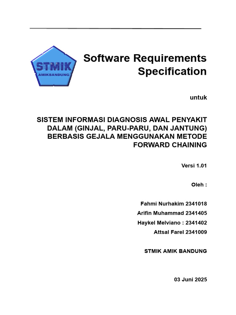 Sistem Informasi Diagnosis Awal Gagal Jantung Berdasarkan Gejala Menggunakan Metode Forward ...