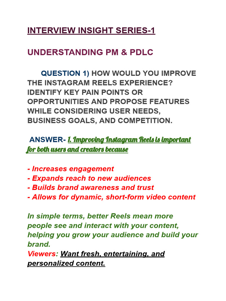 Interview Insight Series-1 Assignment 1 | PDF | You Tube