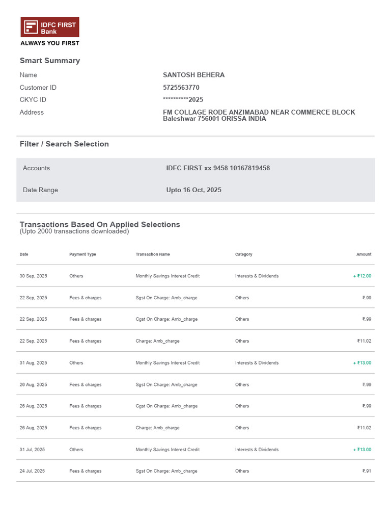 Transactions Download 16-Oct-2025 172600714 | PDF | Cash | Receipt