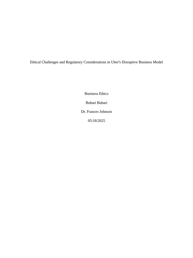 Uber's Ethical Challenges and Regulations | PDF | Privacy | Business Model