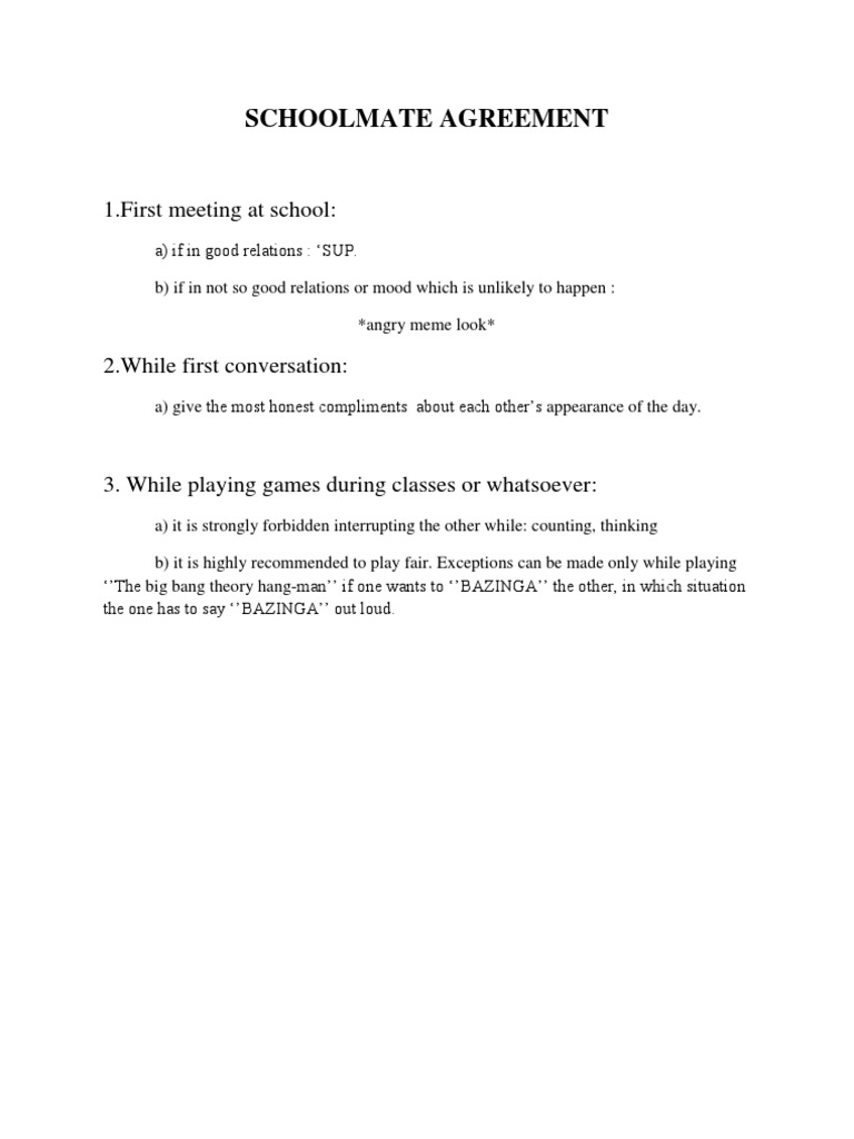 Schoolmate Agreement | PDF
