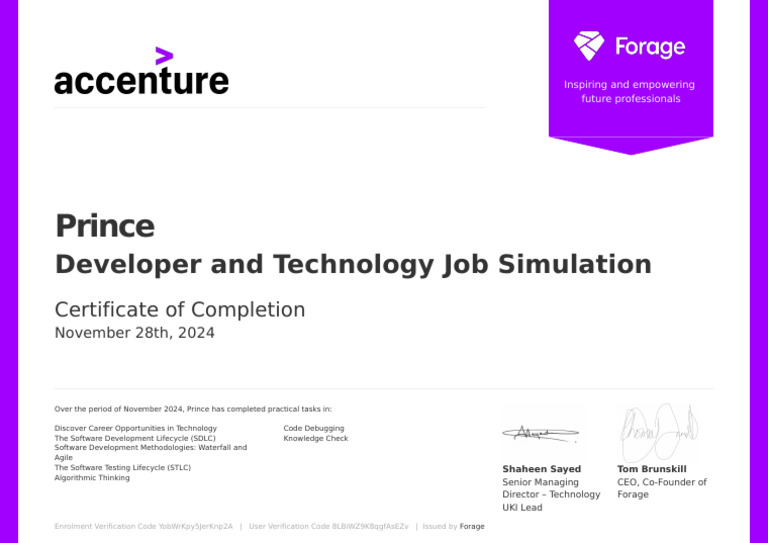 Accenture Certificate | PDF