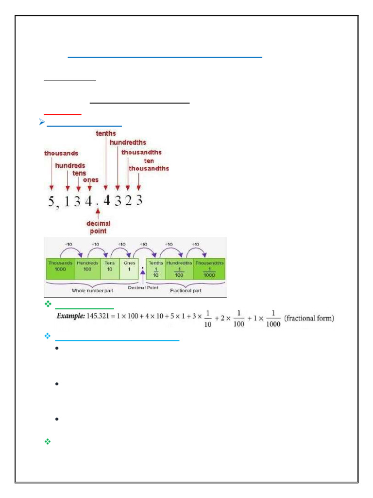 L# 2 Fractions & Decimals Part 2 Notes | PDF | Decimal | Multiplication