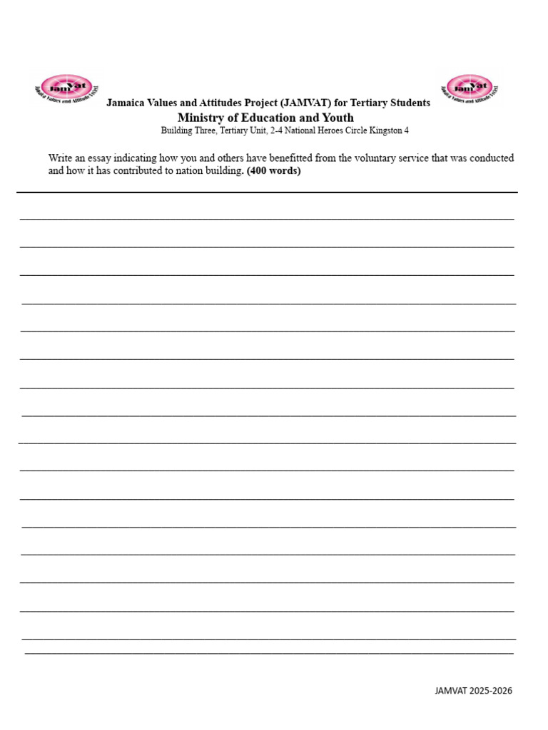 JAMVAT 2025-2026 Essay Guidelines | PDF