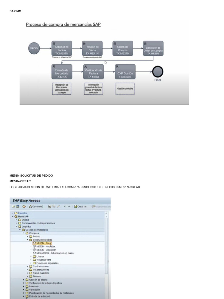 Creación de Solicitudes de Pedido en SAP | PDF