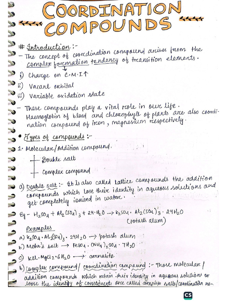 Coordination Compounds | PDF