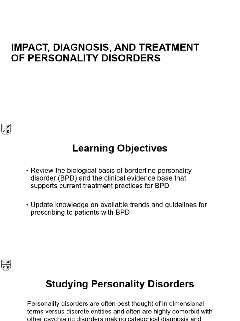 2019 Impact, Diagnosis, and Treatment of Personality Disorders | PDF ...