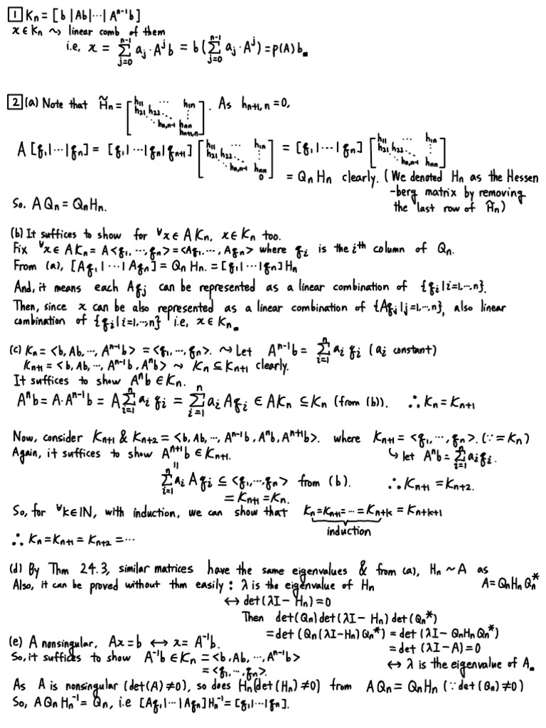The Arnoldi Iteration | PDF | Numerical Analysis | Functions And Mappings