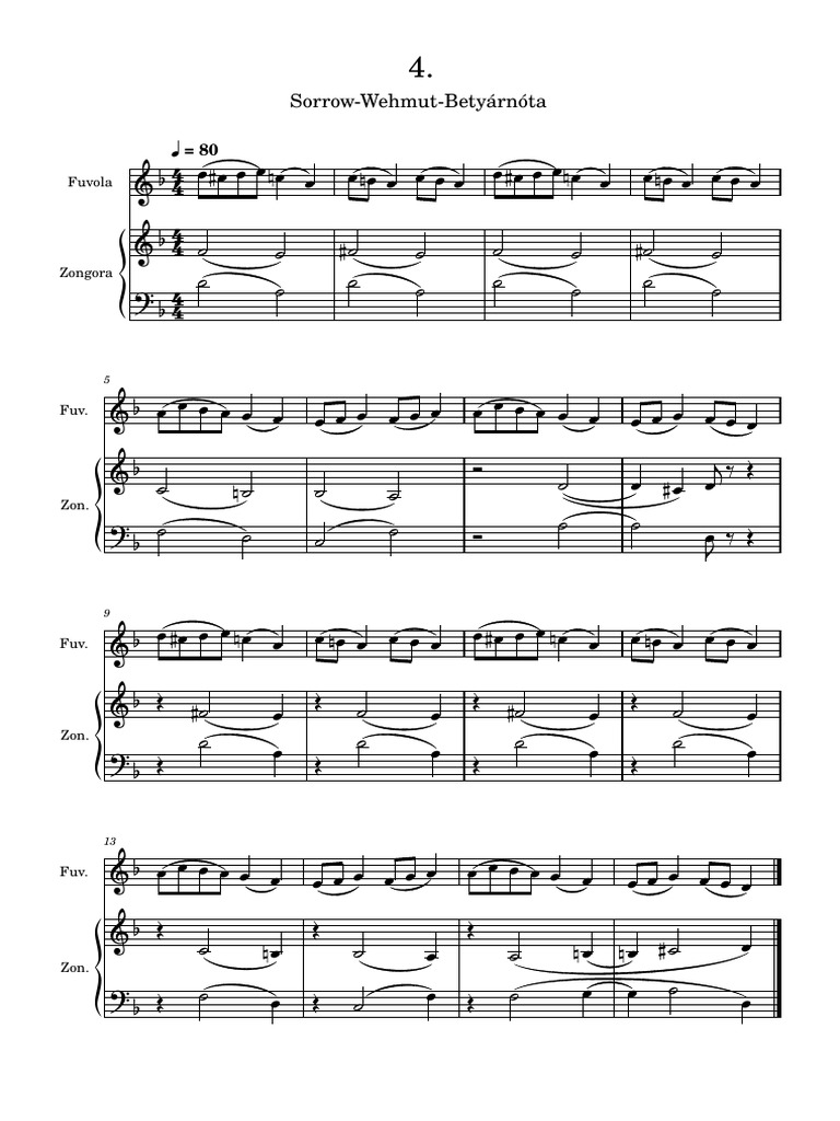 Sorrow-Wehmut-Betyárnóta: Fuvola | PDF