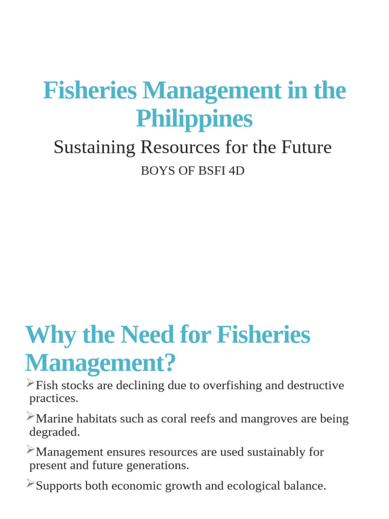 Fisheries Management Presentation-1 | PDF | Overfishing | Fishery