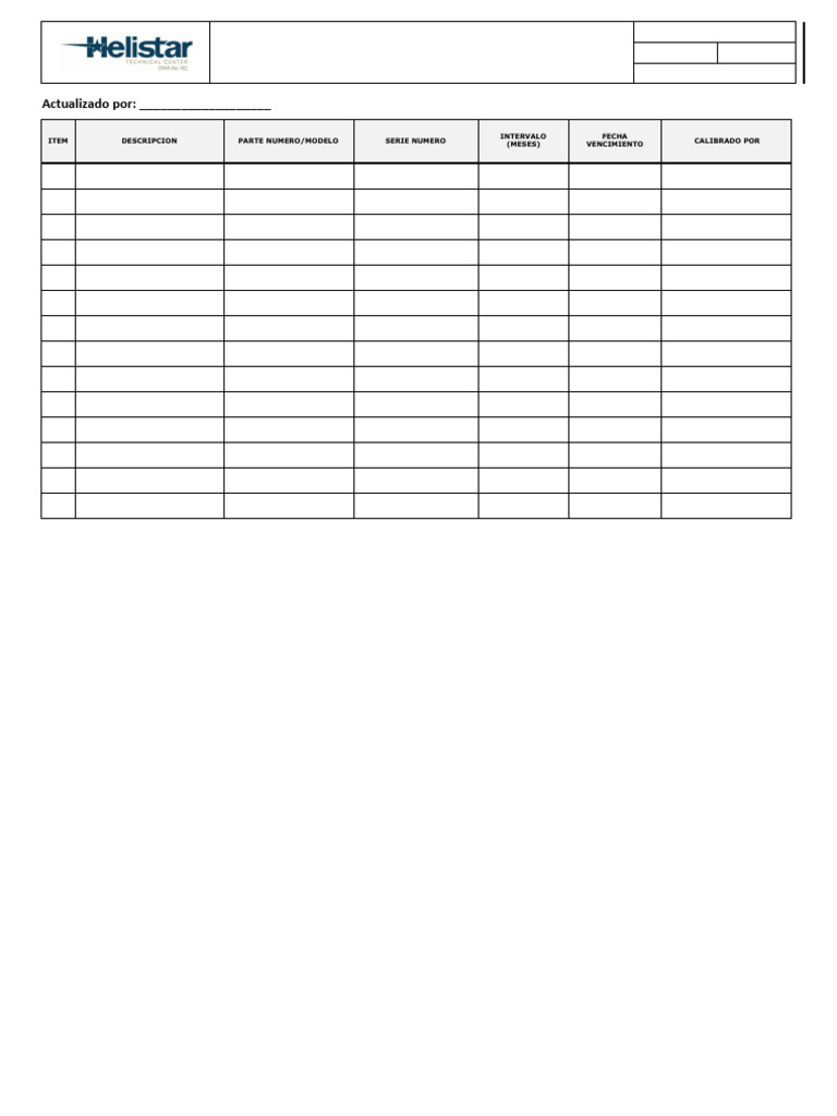 GQC-F-039 Listado Maestro de Calibracion Enm. 2 | PDF