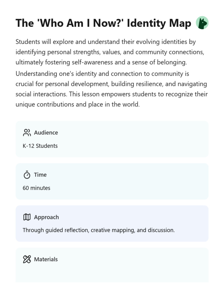 The 'Who Am I Now - ' Identity Map | PDF | Concept | Cognition