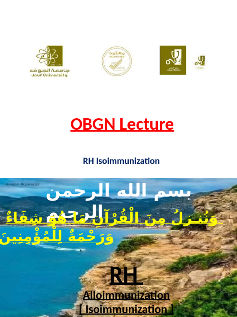 OBGN Lecture: RH Isoimmunization | PDF | Blood Type | Fetus