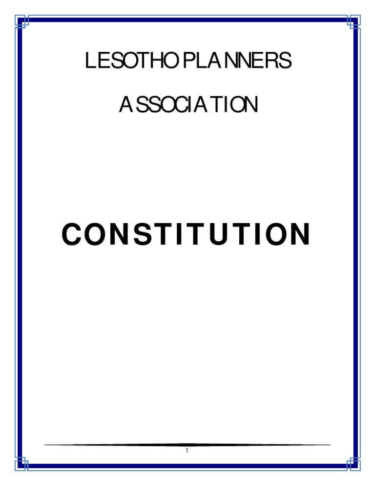 Constitution of the Lesotho Planners Association: Establishing ...