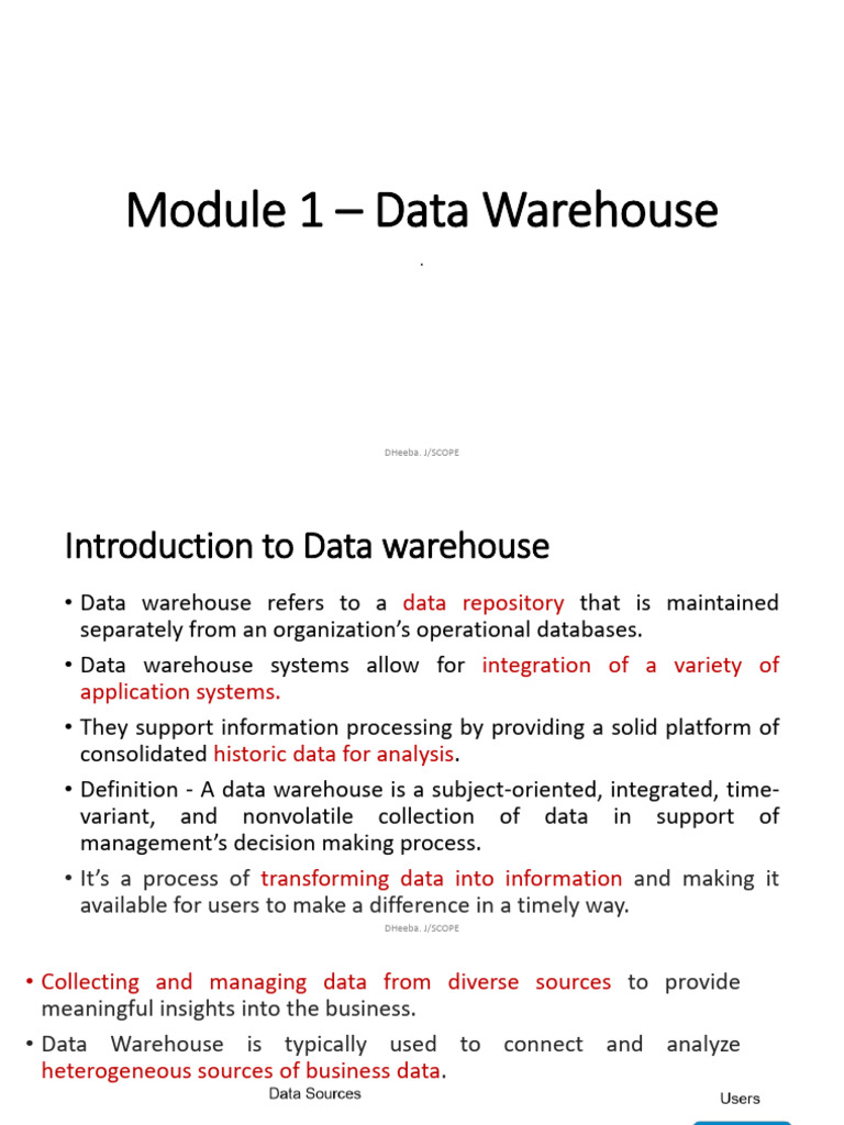 1-Introduction To Data Warehouse, Data Warehouse Models-15!07!2024 | PDF | Data Warehouse ...