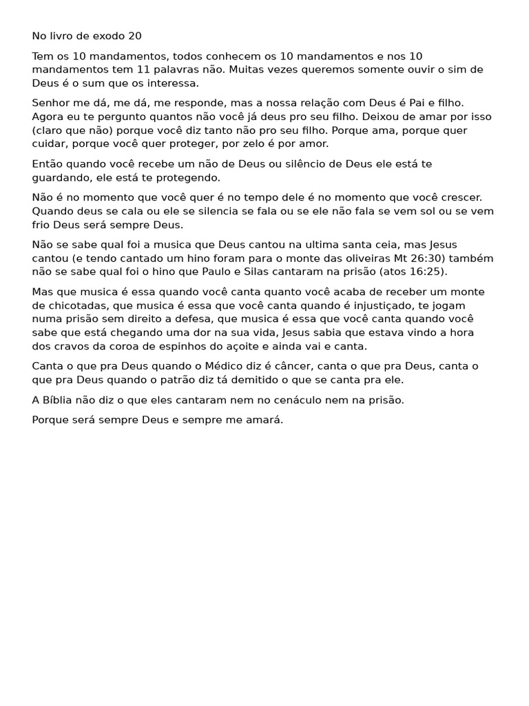 No Livro de Exodo 20 | PDF