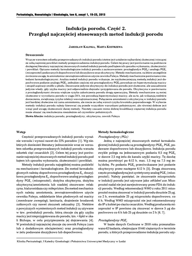 Indukcja Porodu Czesc 2 | PDF